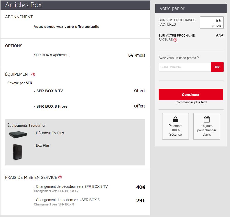 Le parcours de commande de la SFR Box 8 Xpérience - Génération Câble